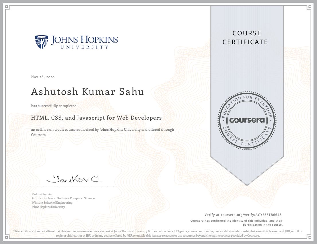 Ashutosh Kumar Sahu on LinkedIn: Completed Ashutosh Kumar Sahu on LinkedIn: Completed