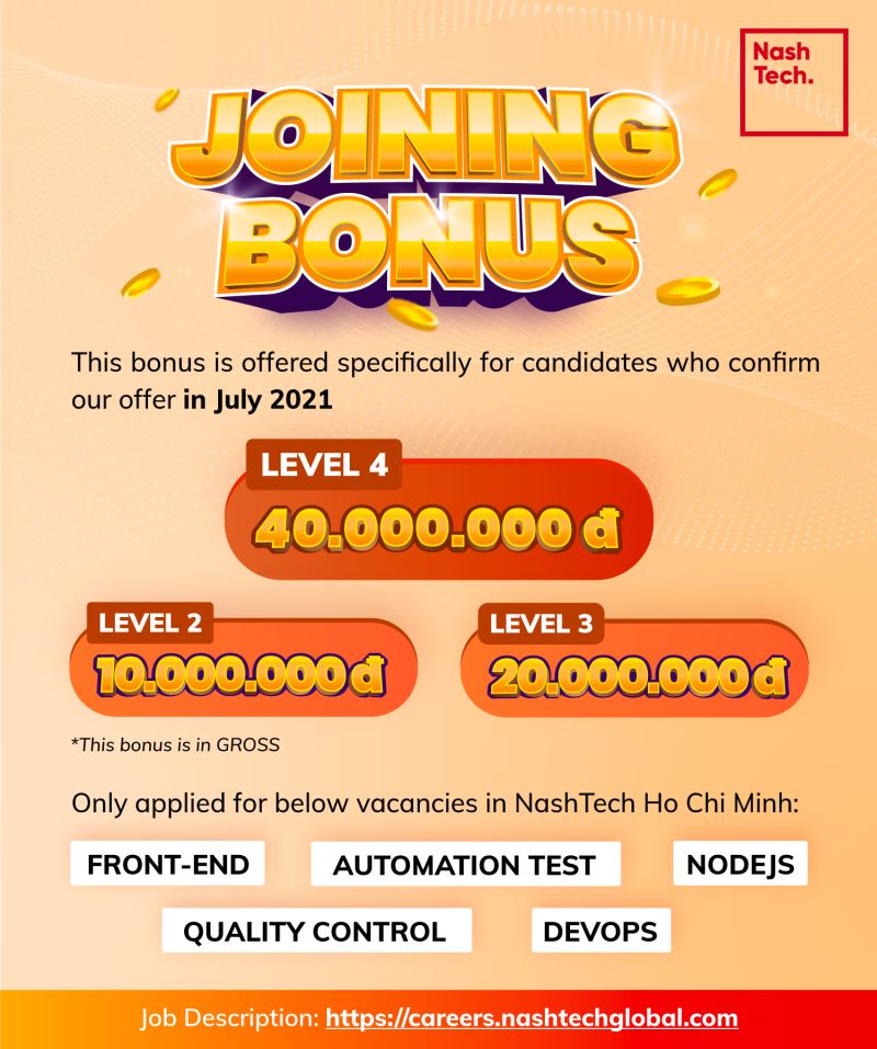 Hang Nguyen on LinkedIn: #hcm #nashtech #hiring #joiningbonus #frontend ... Hang Nguyen on LinkedIn: #hcm #nashtech #hiring #joiningbonus #frontend ...