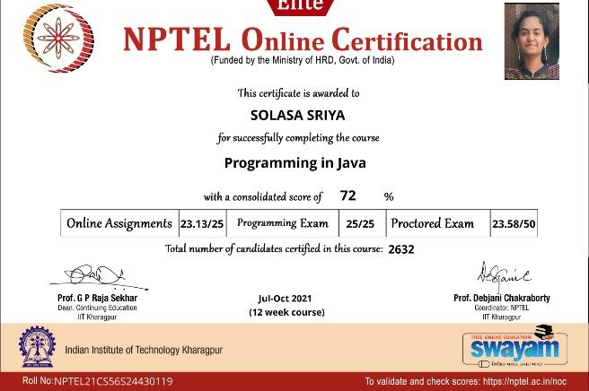 Solasa Sriya on LinkedIn: #nptel Solasa Sriya on LinkedIn: #nptel