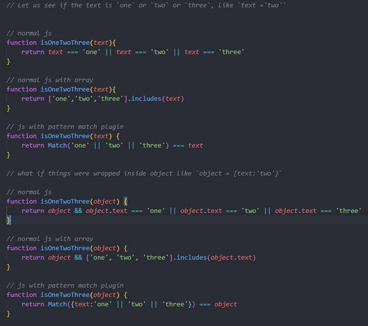 Amit Digga on LinkedIn: #patternmatchjs #javascript # ... Amit Digga on LinkedIn: #patternmatchjs #javascript # ...
