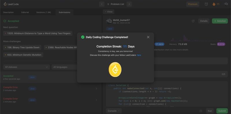 MOHIT M B on LinkedIn: #day95 #100daysofcodingchallenge #leetcode #java MOHIT M B on LinkedIn: #day95 #100daysofcodingchallenge #leetcode #java