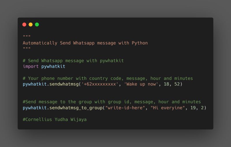 Useful Python function for automated WhatsApp reminders ๐ | Travis Tang Useful Python function for automated WhatsApp reminders ๐ | Travis Tang
