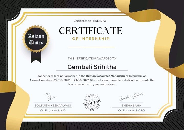 Srihitha Gembali on LinkedIn: #hr #asianatimes #internship # ... Srihitha Gembali on LinkedIn: #hr #asianatimes #internship # ...