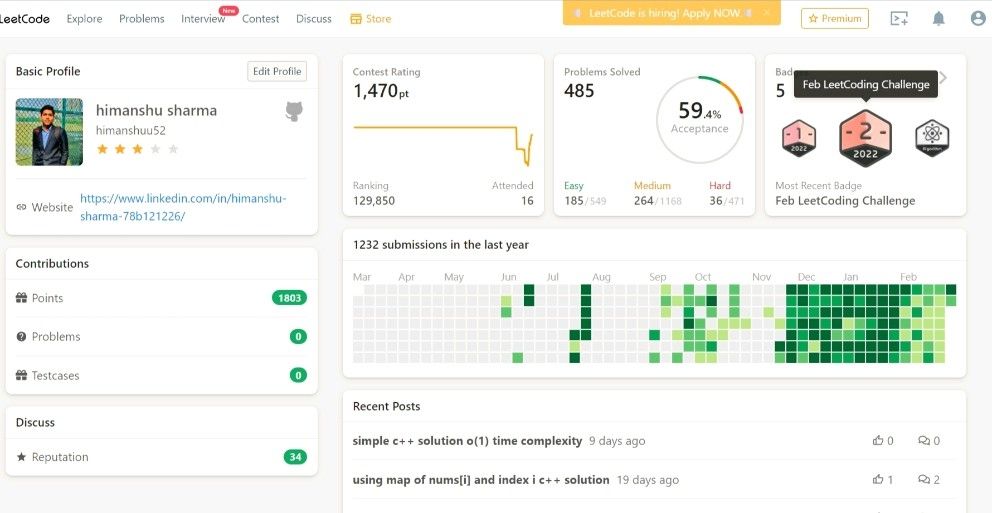 Himanshu Sharma on LinkedIn: #leetcode #leetcode #badge | 11 comments Himanshu Sharma on LinkedIn: #leetcode #leetcode #badge | 11 comments
