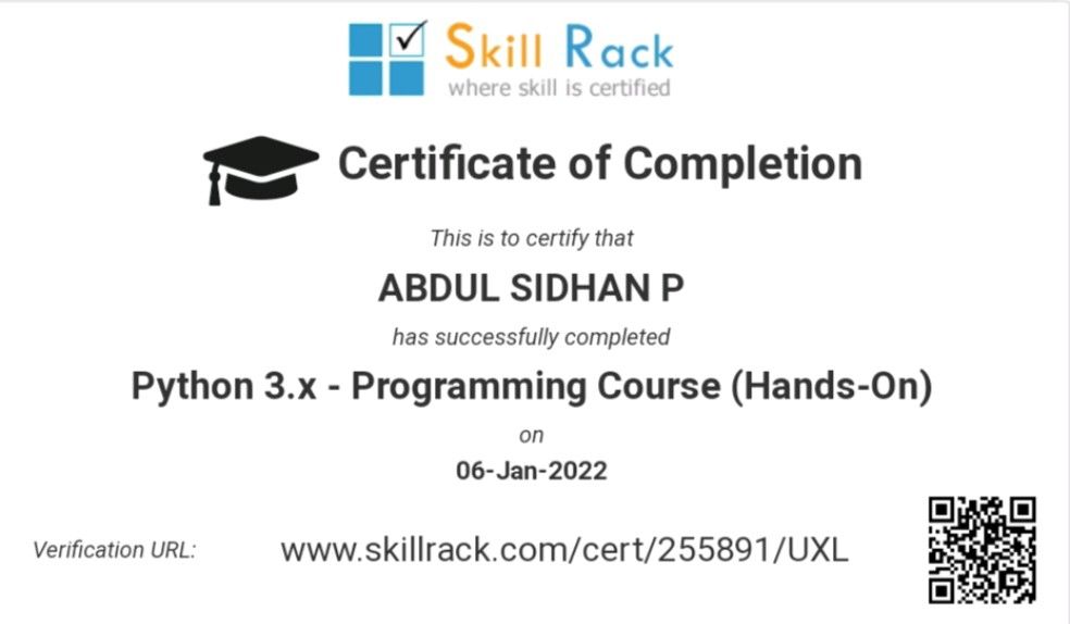 #skillrack #python #programming #onlinecourse | ABDUL SIDHAN P #skillrack #python #programming #onlinecourse | ABDUL SIDHAN P