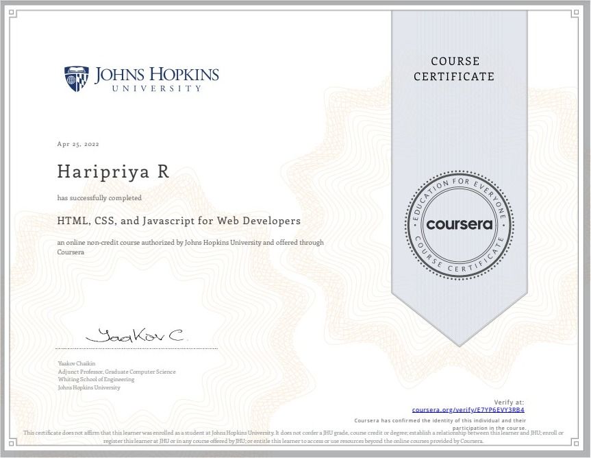 Haripriya R on LinkedIn: #javascript #html #css Haripriya R on LinkedIn: #javascript #html #css