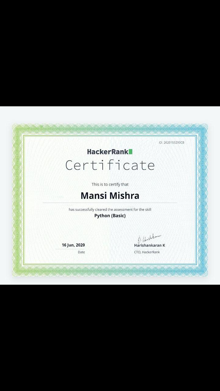 #hackerrank #pythonprogramming #lovecoding | Mansi Mishra #hackerrank #pythonprogramming #lovecoding | Mansi Mishra
