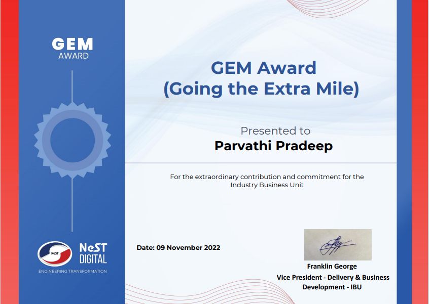 Parvathi Pradeep posted on LinkedIn Parvathi Pradeep posted on LinkedIn