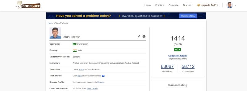 Tarun Prakash Poram on LinkedIn: #coding #codechef Tarun Prakash Poram on LinkedIn: #coding #codechef