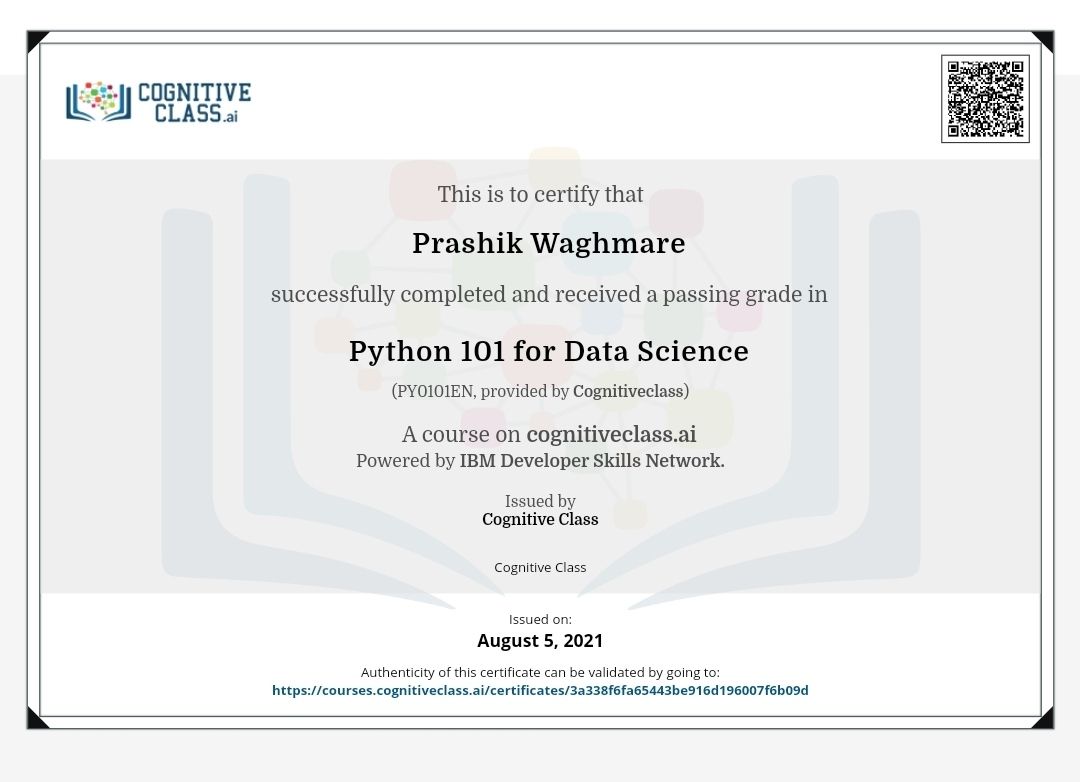 Prashik Waghmare on LinkedIn: This is my 1st certificate. thank You IBM ... Prashik Waghmare on LinkedIn: This is my 1st certificate. thank You IBM ...