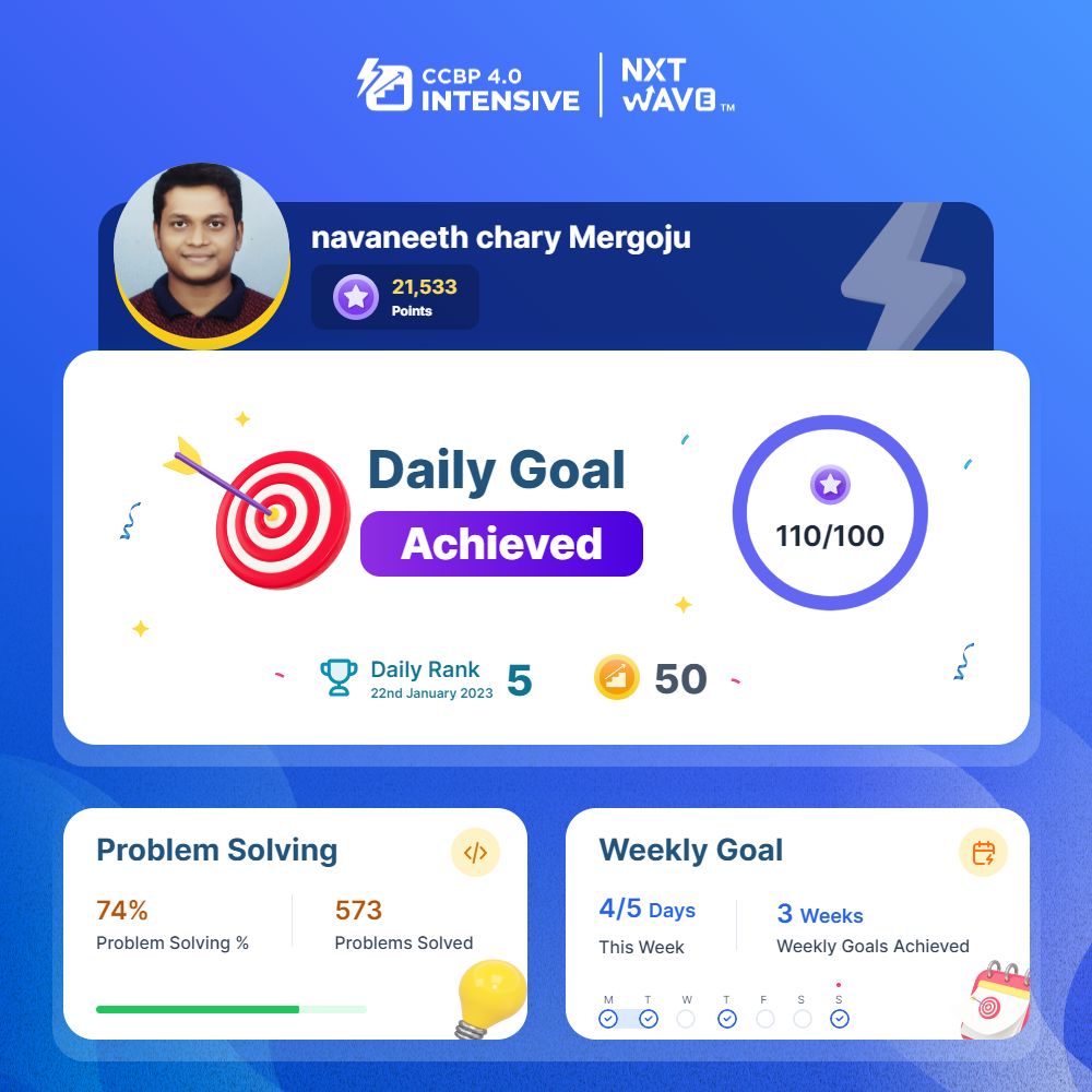 Navaneeth Mergoju on LinkedIn: #100daysofcodingchallenge ... Navaneeth Mergoju on LinkedIn: #100daysofcodingchallenge ...