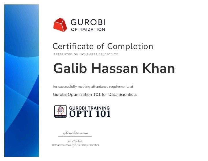 Galib Hassan Khan en LinkedIn: #python #data #optimization #gurobi # ... Galib Hassan Khan en LinkedIn: #python #data #optimization #gurobi # ...