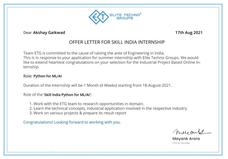 Akshay Gaikwad on LinkedIn: #etg #internship | 15 comments Akshay Gaikwad on LinkedIn: #etg #internship | 15 comments
