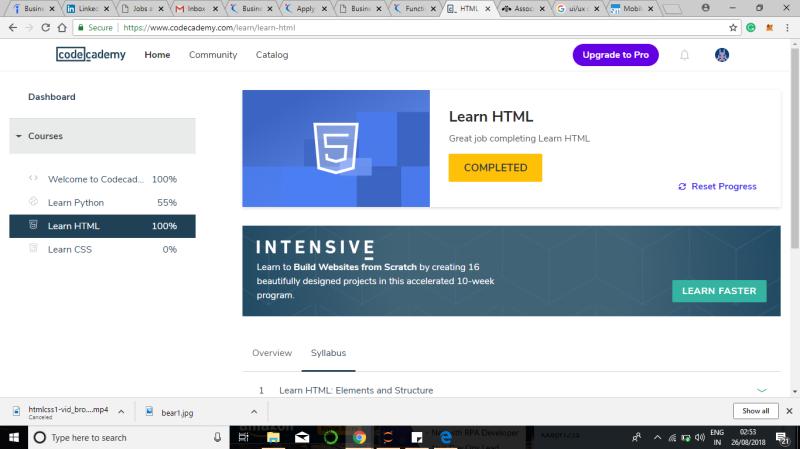 Karan Kurzekar on LinkedIn: Completed HTML! Now heading to CSS... Karan Kurzekar on LinkedIn: Completed HTML! Now heading to CSS...