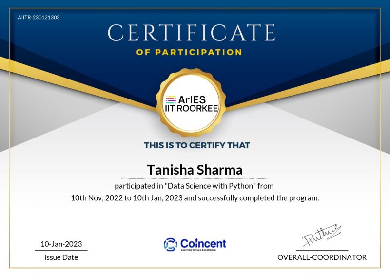 Tanisha Sharma on LinkedIn: #datascience #python Tanisha Sharma on LinkedIn: #datascience #python