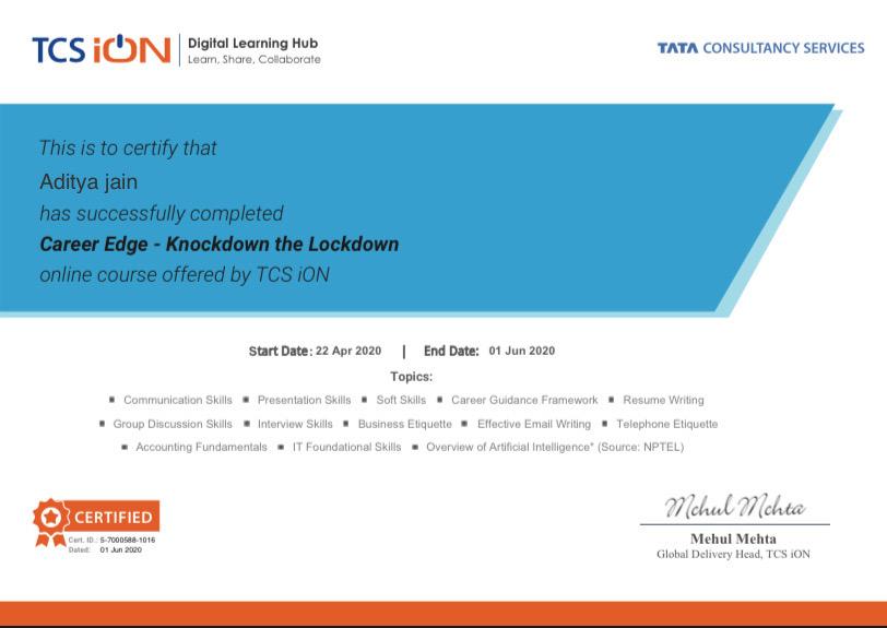 Aditya Jain on LinkedIn: #training #tcs #careeredge # ... Aditya Jain on LinkedIn: #training #tcs #careeredge # ...