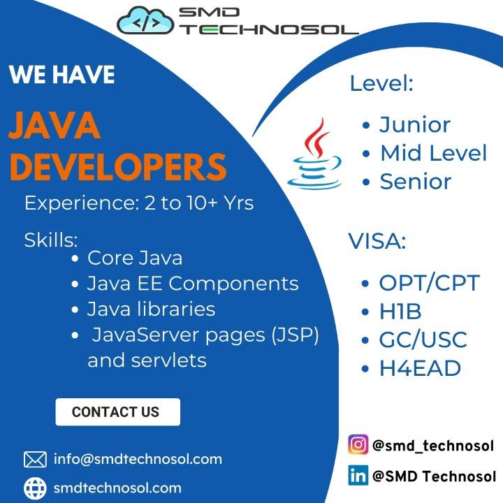 SMD Technosol on LinkedIn: #java #javadeveloper #jvm #javascript # ... SMD Technosol on LinkedIn: #java #javadeveloper #jvm #javascript # ...