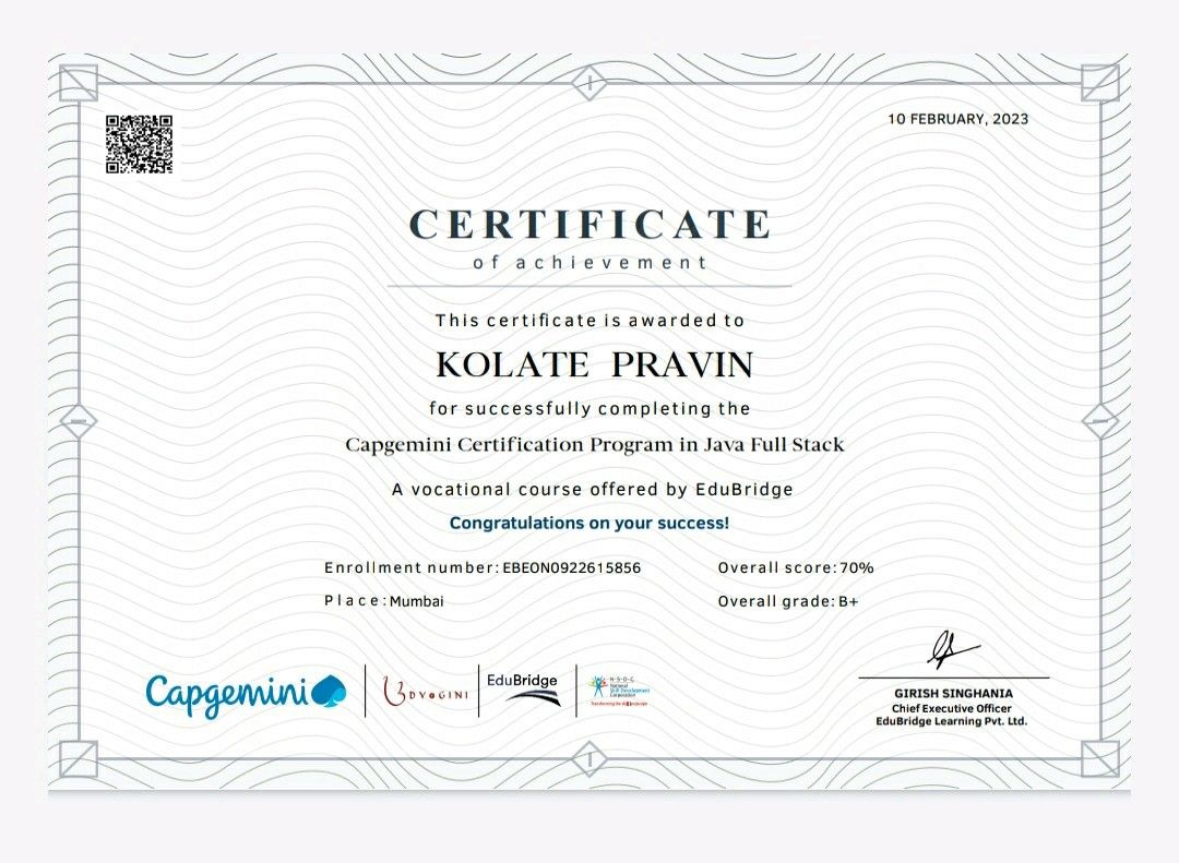 Pravin Kolate on LinkedIn: #java #edubridge Pravin Kolate on LinkedIn: #java #edubridge