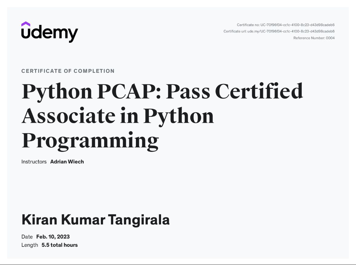 Kiran kumar on LinkedIn: #python #pythonprogramming #udemy #udemycourse ... Kiran kumar on LinkedIn: #python #pythonprogramming #udemy #udemycourse ...