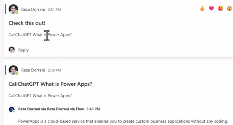 Reza Dorrani on LinkedIn: #powerplatform #openai #microsoftteams #gpt # ... Reza Dorrani on LinkedIn: #powerplatform #openai #microsoftteams #gpt # ...