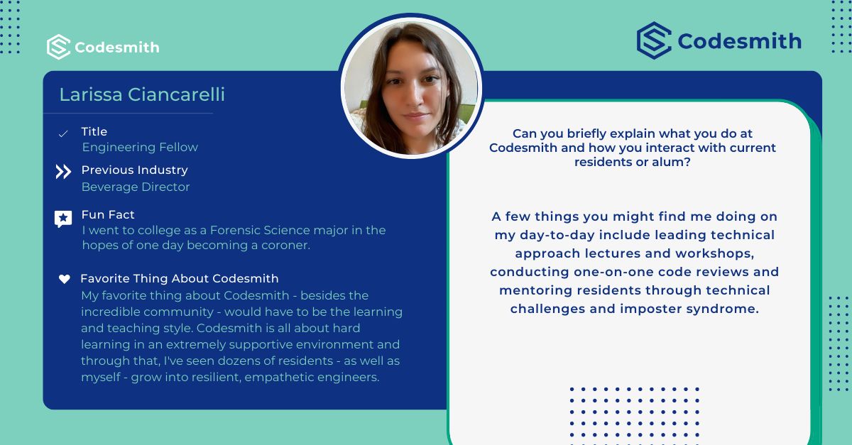 Codesmith on LinkedIn: #codesmith #programmer #javascript #coding # ... Codesmith on LinkedIn: #codesmith #programmer #javascript #coding # ...