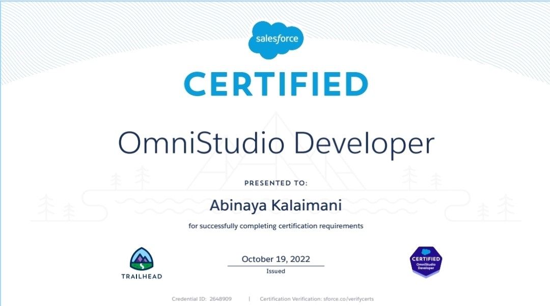 abinaya kalaimani on LinkedIn: #salesforcecertified #omnistudio #vlocity abinaya kalaimani on LinkedIn: #salesforcecertified #omnistudio #vlocity