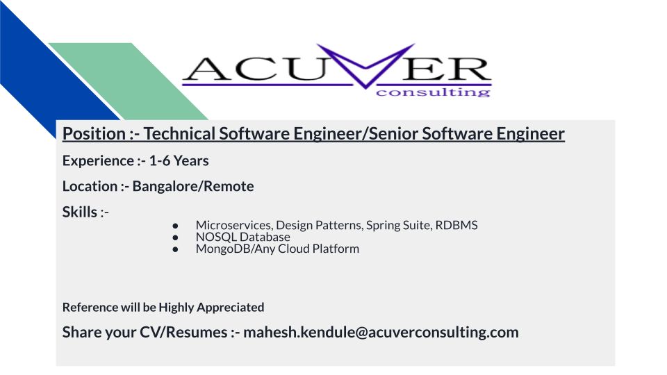 Mahesh K on LinkedIn: #hiring #hiringnow #java #microservices # ... Mahesh K on LinkedIn: #hiring #hiringnow #java #microservices # ...
