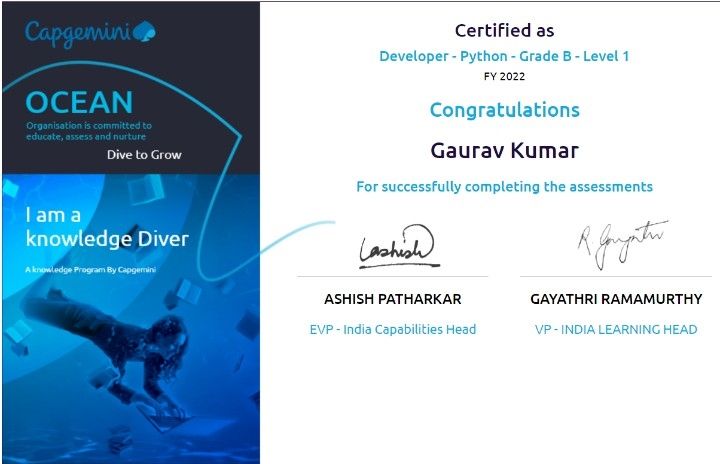 #capgemini #pythonfordatascience #python #datascience | Gaurav Kumar #capgemini #pythonfordatascience #python #datascience | Gaurav Kumar