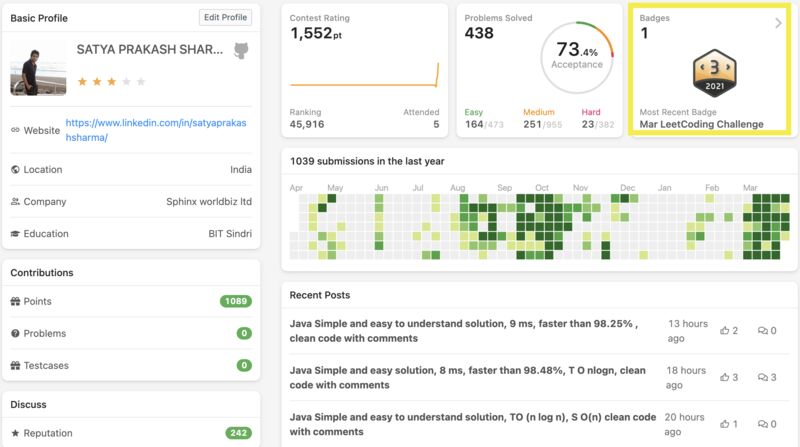 Satya Prakash Sharma on LinkedIn: #leetcode #leetcode #coding # ... Satya Prakash Sharma on LinkedIn: #leetcode #leetcode #coding # ...