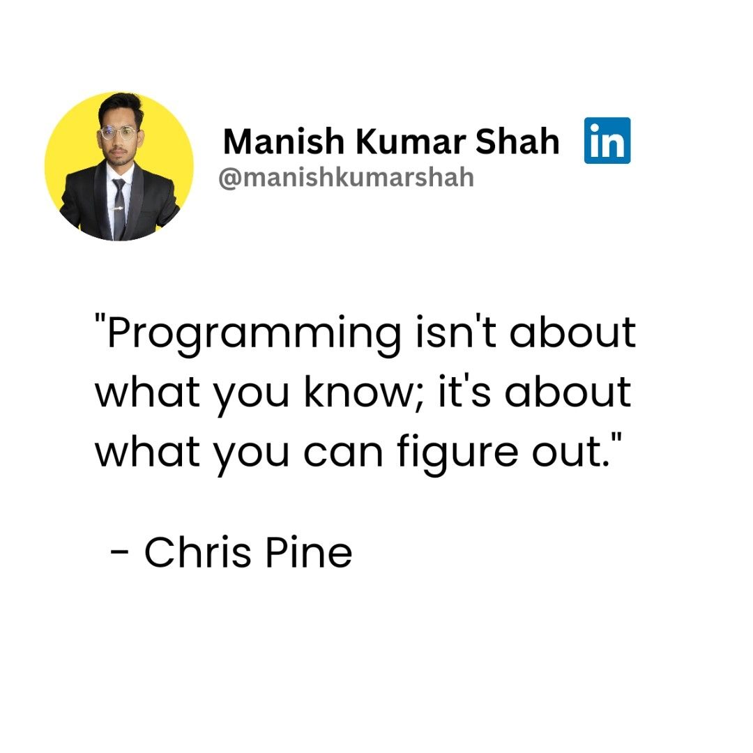 Manish Kumar Shah on LinkedIn: #programming #coders #developers Manish Kumar Shah on LinkedIn: #programming #coders #developers