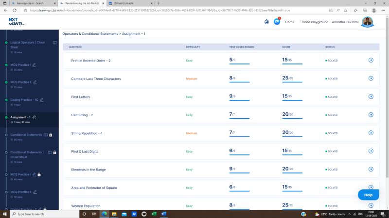 ANANTHA LAKSHMI GUNDA on LinkedIn: #learning #consistency #nxtwave #ccbp ANANTHA LAKSHMI GUNDA on LinkedIn: #learning #consistency #nxtwave #ccbp