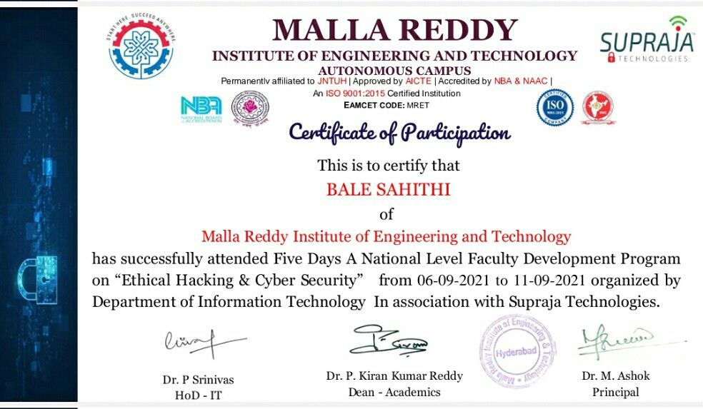 Sahithi Bale on LinkedIn: Ethical hacking webinar.. Sahithi Bale on LinkedIn: Ethical hacking webinar..