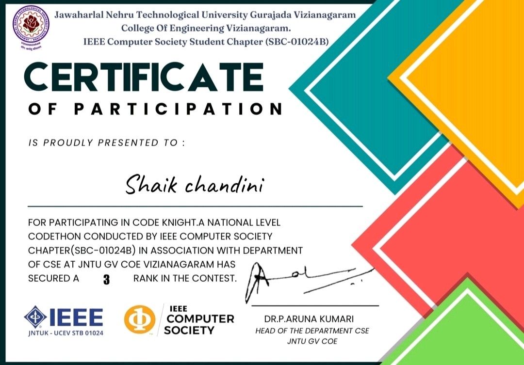 Shaik Chandini on LinkedIn: #svecw Shaik Chandini on LinkedIn: #svecw