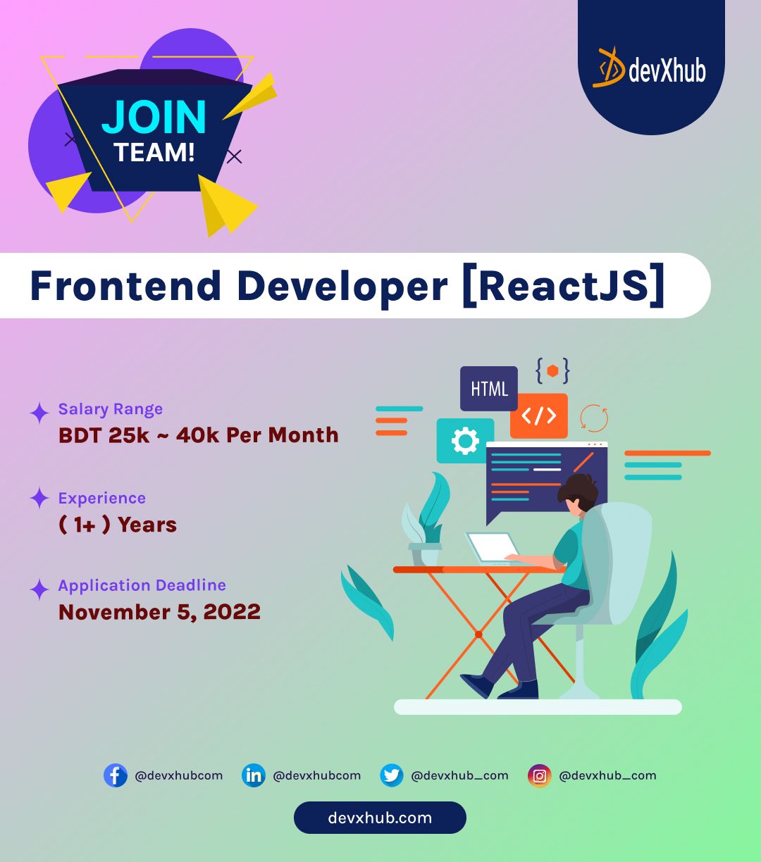 Devxhub on LinkedIn: #recruitment #developer #reactjs # ... Devxhub on LinkedIn: #recruitment #developer #reactjs # ...