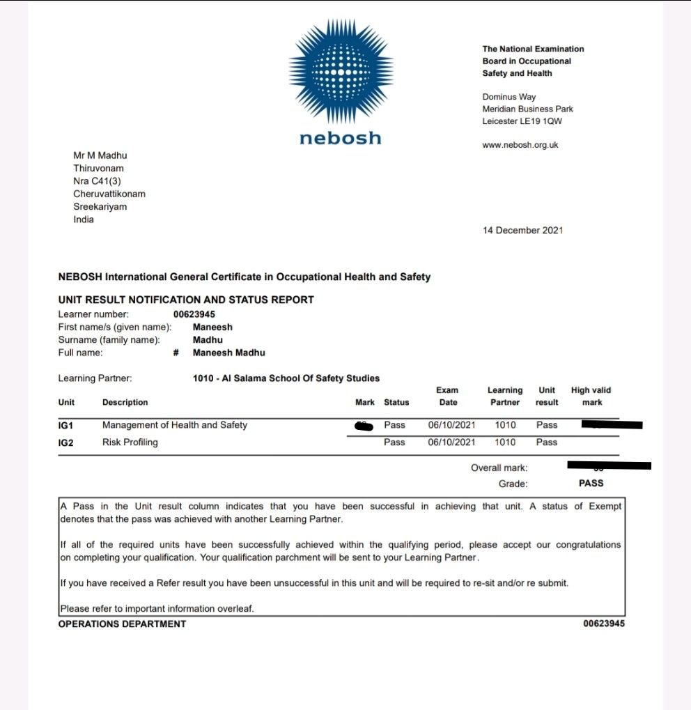 Maneesh Madhu on LinkedIn: #neboshigc #nebosh Maneesh Madhu on LinkedIn: #neboshigc #nebosh