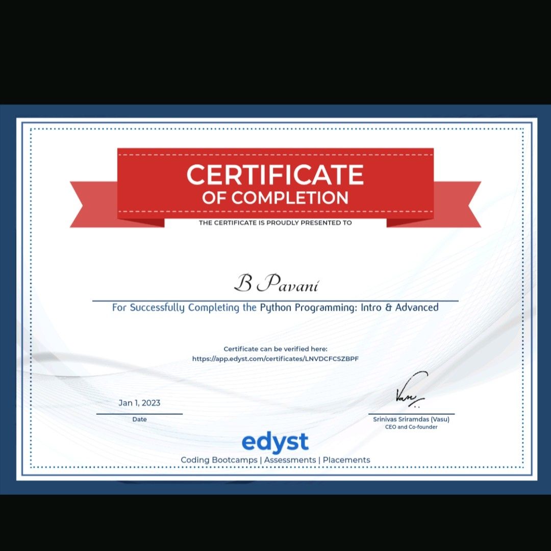 #python #programming #edyst | Pavani Borusu #python #programming #edyst | Pavani Borusu