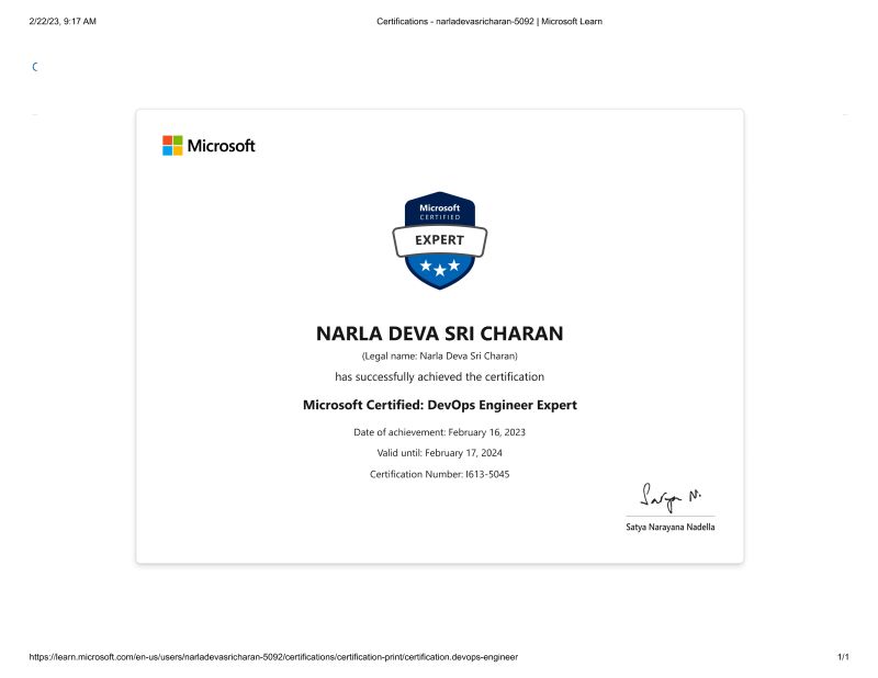 NARLA DEVA SRI CHARAN on LinkedIn: #microsoft #devops #engineer # ... NARLA DEVA SRI CHARAN on LinkedIn: #microsoft #devops #engineer # ...