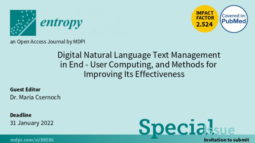 Entropy MDPI on LinkedIn: #specialissue #endusercomputing #entropy Entropy MDPI on LinkedIn: #specialissue #endusercomputing #entropy