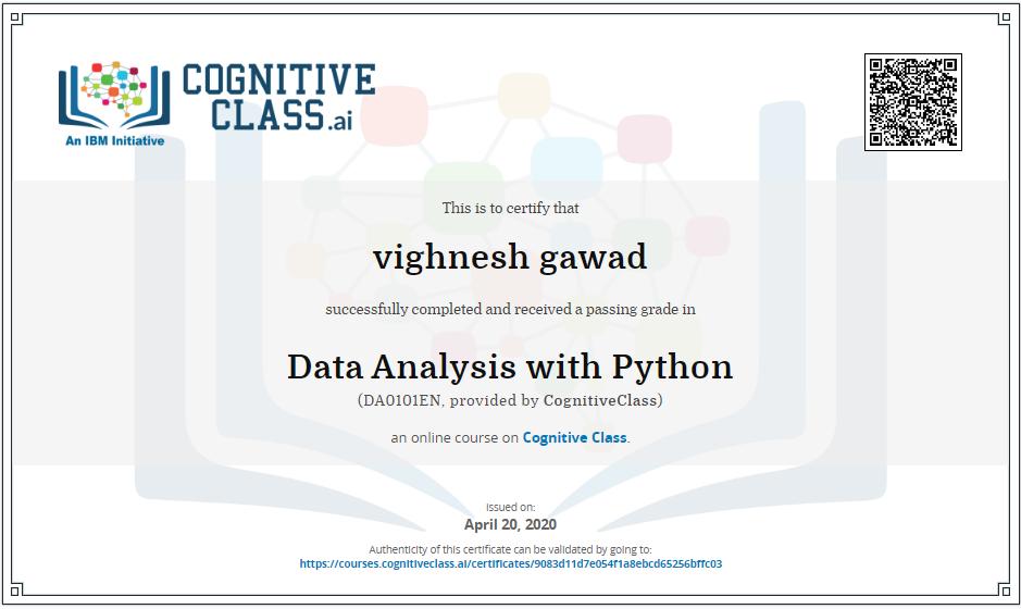 Vighnesh Gawad on LinkedIn: #datascience #python #cognitiveclass Vighnesh Gawad on LinkedIn: #datascience #python #cognitiveclass