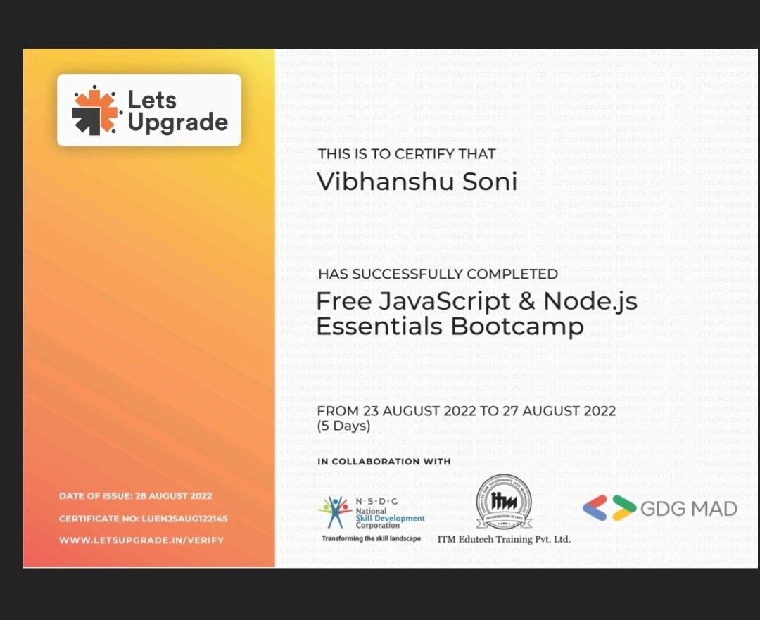 Vibhanshu Soni on LinkedIn: #newone #course #javascript Vibhanshu Soni on LinkedIn: #newone #course #javascript
