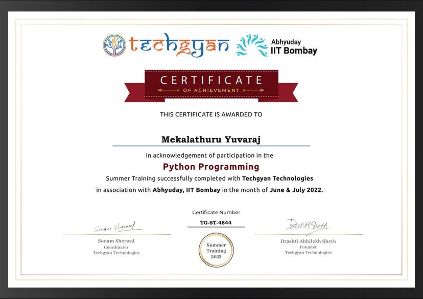 Yuvaraj Mekalathuru on LinkedIn: #python #techgyan #iitbombay #abhyuday Yuvaraj Mekalathuru on LinkedIn: #python #techgyan #iitbombay #abhyuday