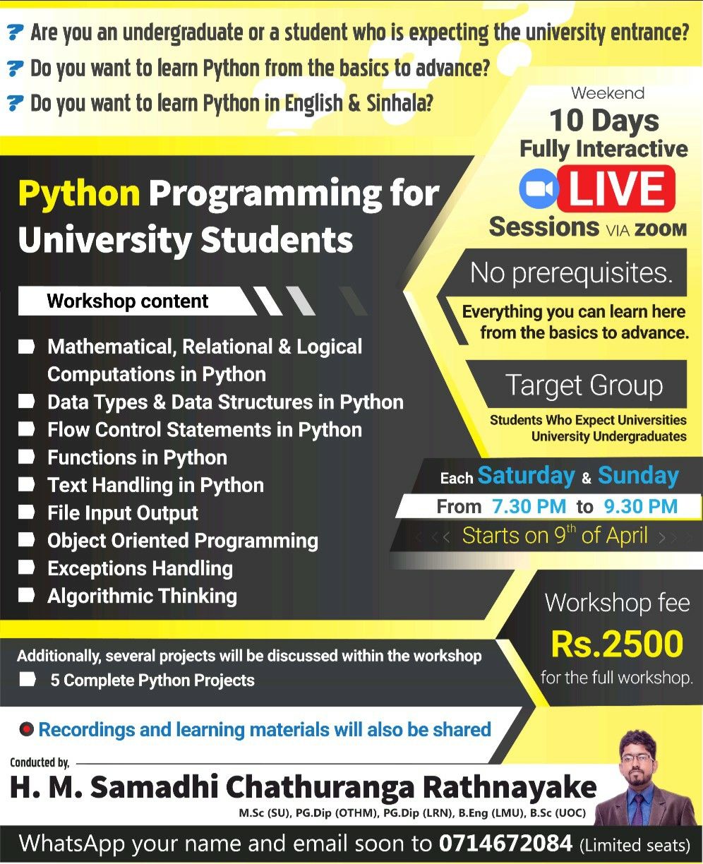 Samadhi Chathuranga Rathnayake on LinkedIn: #university #students # ... Samadhi Chathuranga Rathnayake on LinkedIn: #university #students # ...