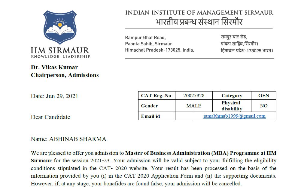 Abhinab Sharma on LinkedIn: #mba #iimsirmaur | 36 comments Abhinab Sharma on LinkedIn: #mba #iimsirmaur | 36 comments