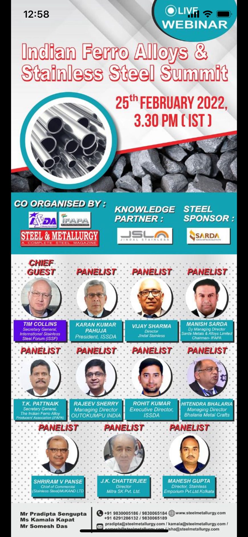 Sanat Sankrityayan on LinkedIn: #webinar #stainlesssteel #indiansteel # ... Sanat Sankrityayan on LinkedIn: #webinar #stainlesssteel #indiansteel # ...