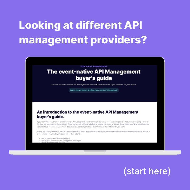 Gravitee on LinkedIn: The event-native API Management buyer's guide Gravitee on LinkedIn: The event-native API Management buyer's guide