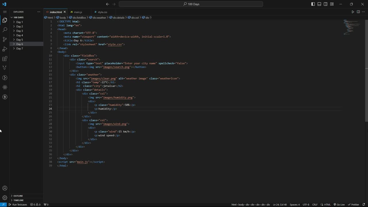 Create a weather app with HTML, CSS, and JavaScript | Uttam Bhuva ... Create a weather app with HTML, CSS, and JavaScript | Uttam Bhuva ...