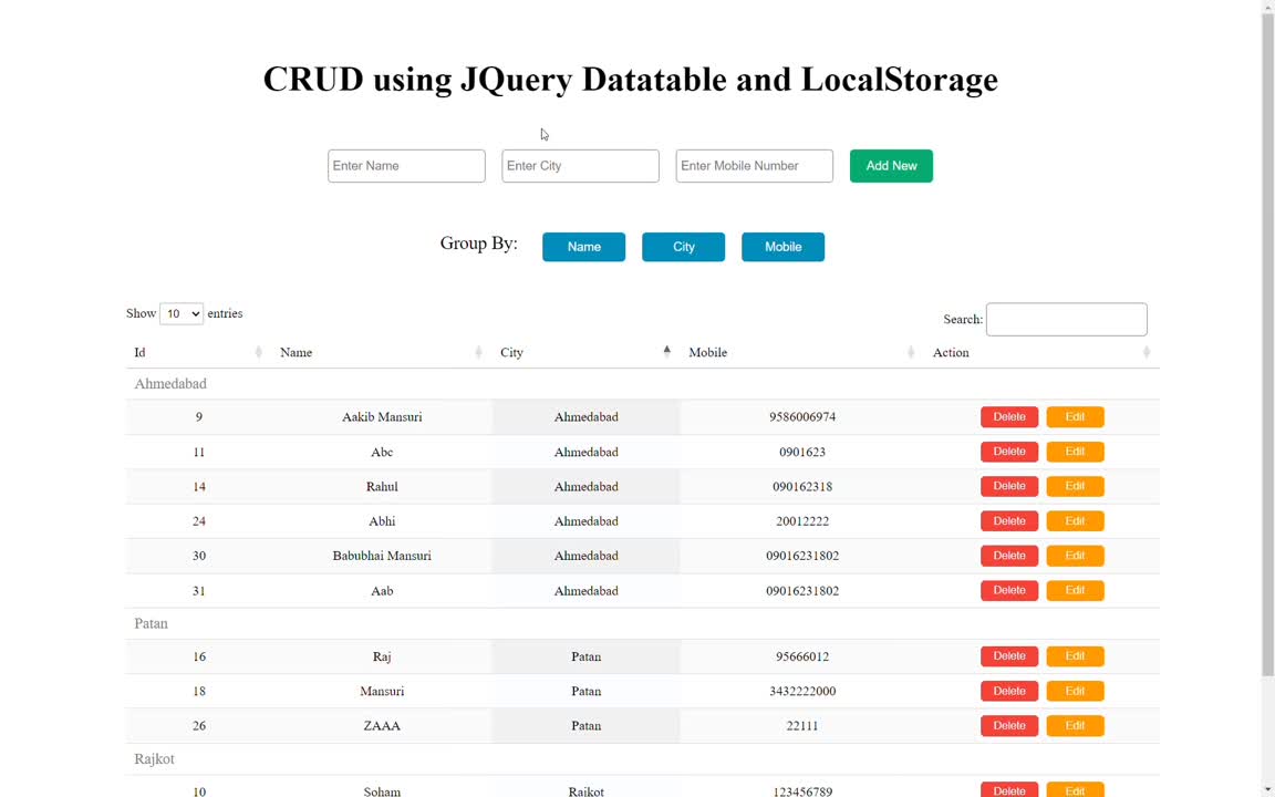 Aakib Mansuri on LinkedIn: JQuery little project - perform CRUD using ... Aakib Mansuri on LinkedIn: JQuery little project - perform CRUD using ...