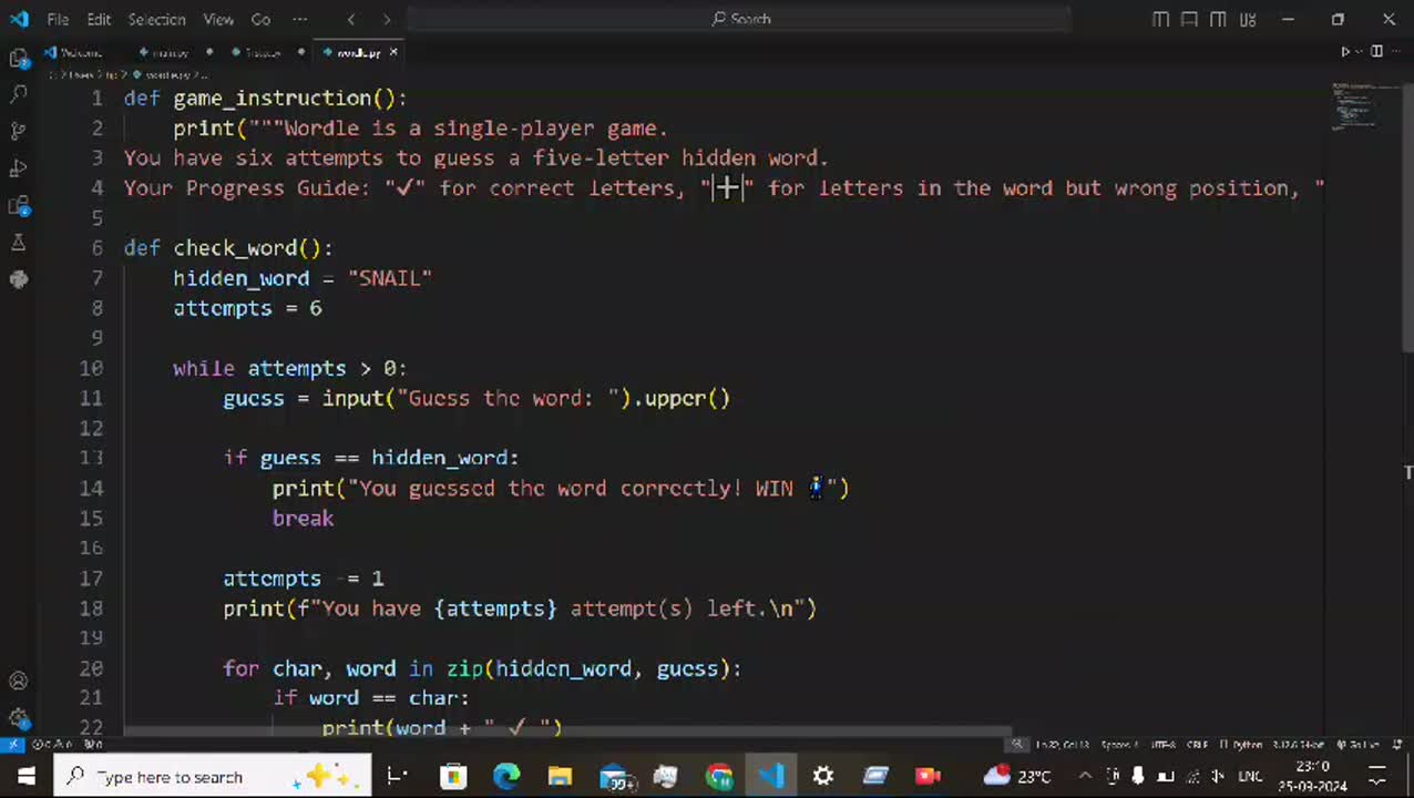 Samrudhi Mundada on LinkedIn: #python #wordle #codingchallenge # ... Samrudhi Mundada on LinkedIn: #python #wordle #codingchallenge # ...
