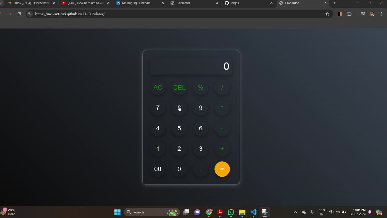 Day 23 of #100DaysOfCode challenge: CALCULATOR APP | Ravikant Turi ... Day 23 of #100DaysOfCode challenge: CALCULATOR APP | Ravikant Turi ...