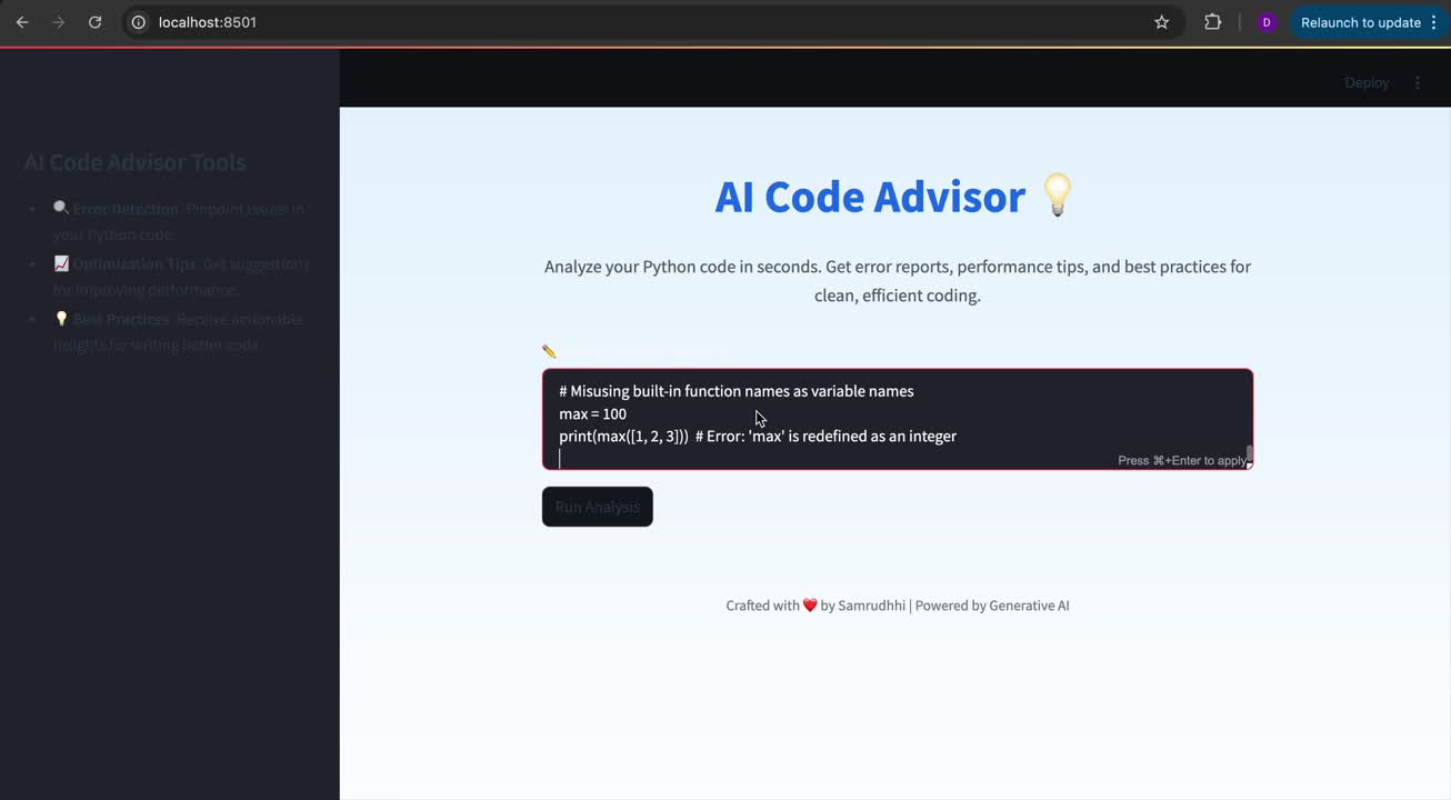 Samruddhi Gandhi on LinkedIn: #ai #generativeai #python #streamlit # ... Samruddhi Gandhi on LinkedIn: #ai #generativeai #python #streamlit # ...